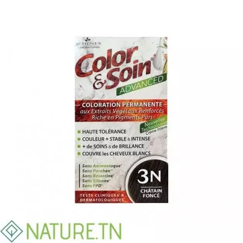 3 CHENES COLOR & SOIN ADVANCED - 3N CHATAIN FONCE - Nature.tn